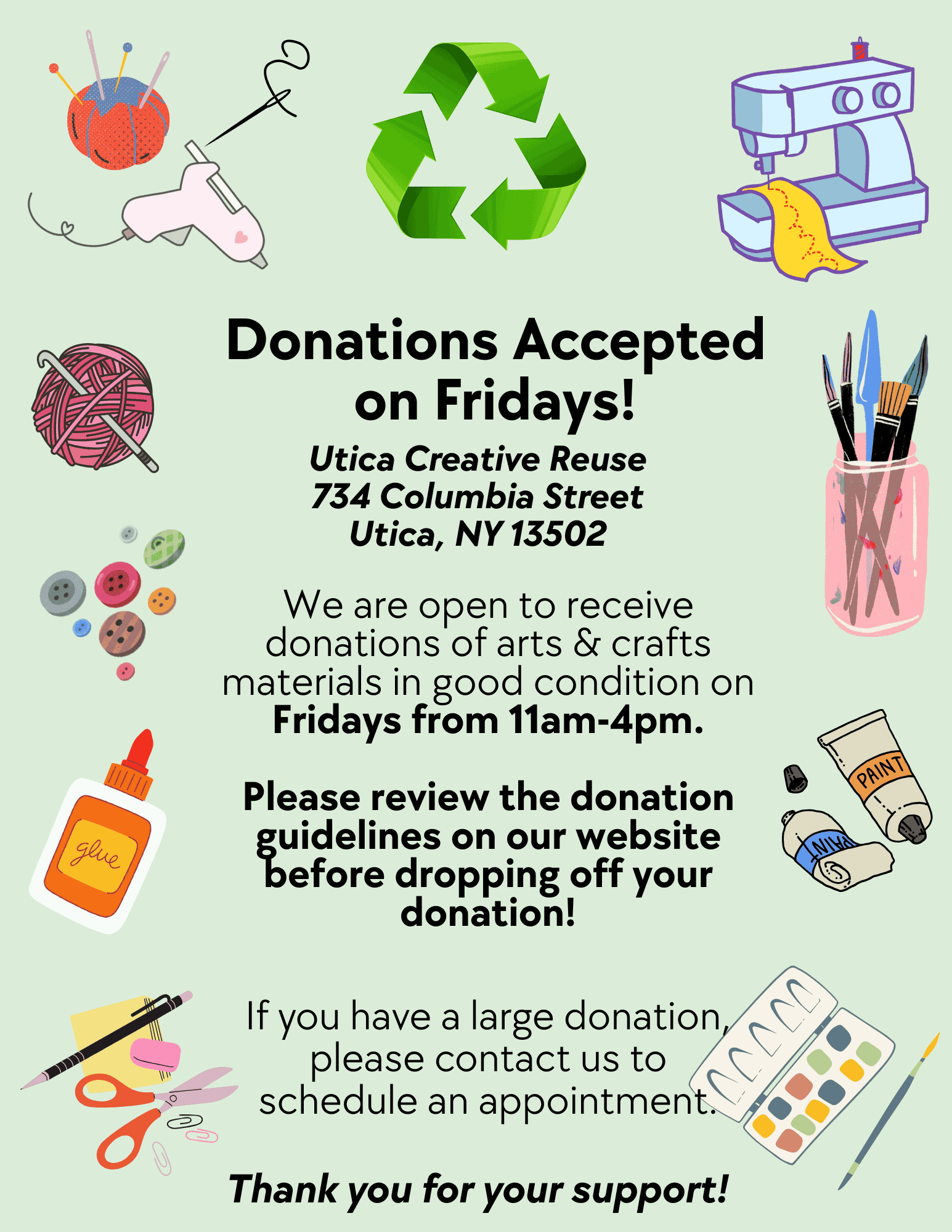 Donate Materials – Utica Creative Reuse